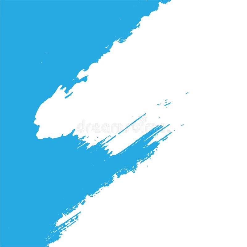 Abstract Blue Paint Brush Stroke on White Square Background Stock ...