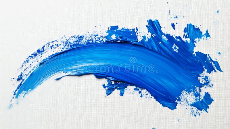 Abstract Blue Paint Brushstroke on Canvas Stock Illustration ...
