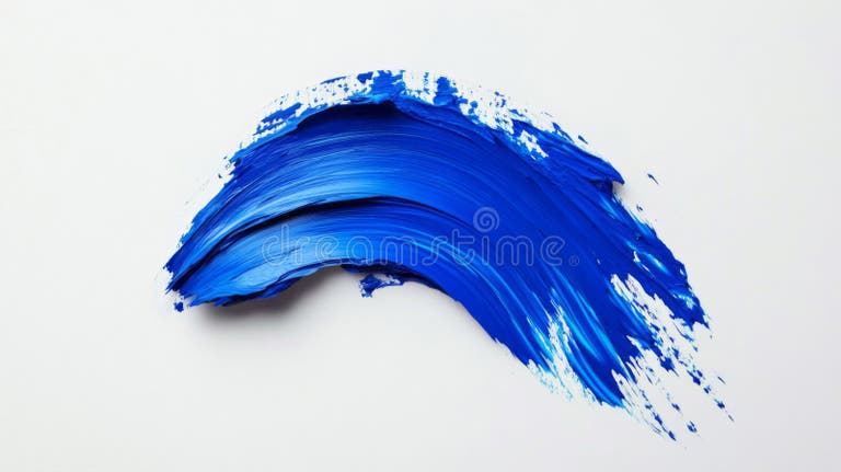 Abstract Blue Paint Brushstroke on White Background Stock Illustration ...