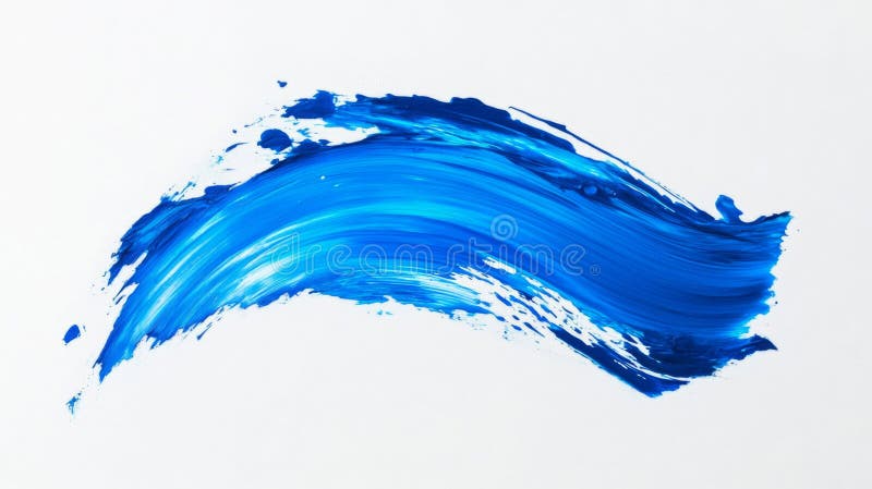 Abstract Blue Paint Brushstroke on White Background Stock Illustration ...