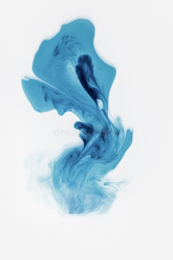 Abstract Blue Paint Splash, Isolated on White Stock Image - Image of ...