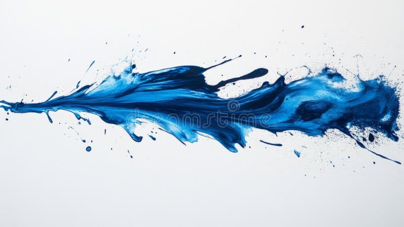 Abstract Blue Paint Splash on White Background Stock Illustration ...