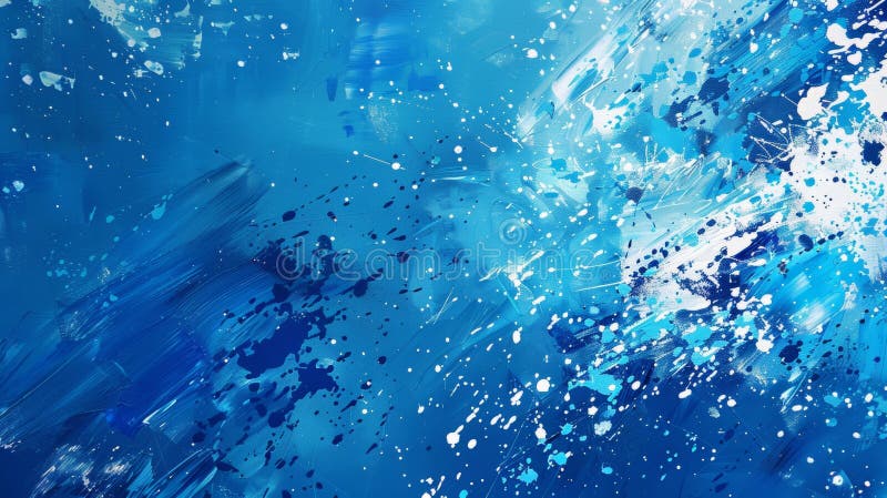 Abstract Blue Paint Splashes on Canvas Stock Image - Image of splatter ...