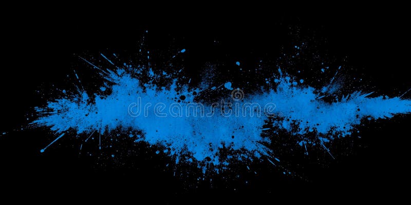 Abstract Blue Paint Splatter on a Black Background Stock Illustration ...
