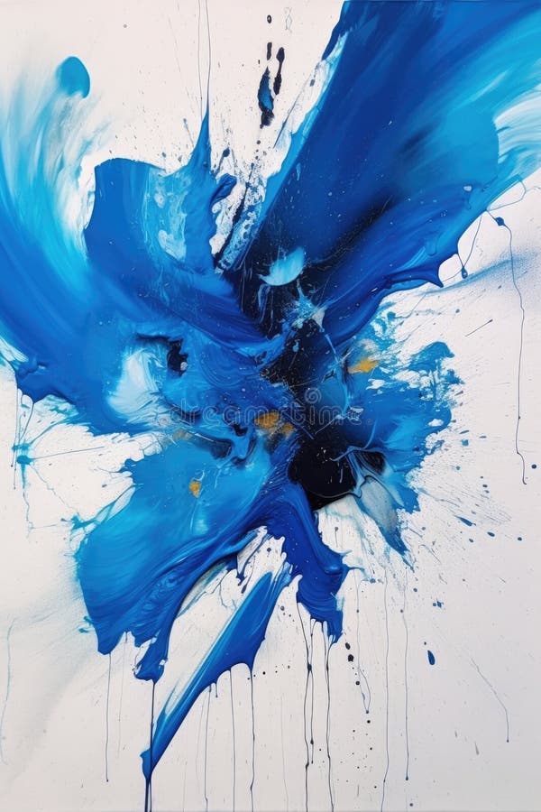 Abstract Blue Paint Splatter on Canvas Stock Illustration ...