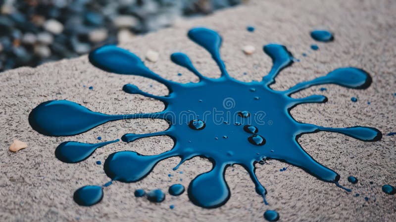 Abstract Blue Paint Splatter on Concrete Surface, High Quality Image ...