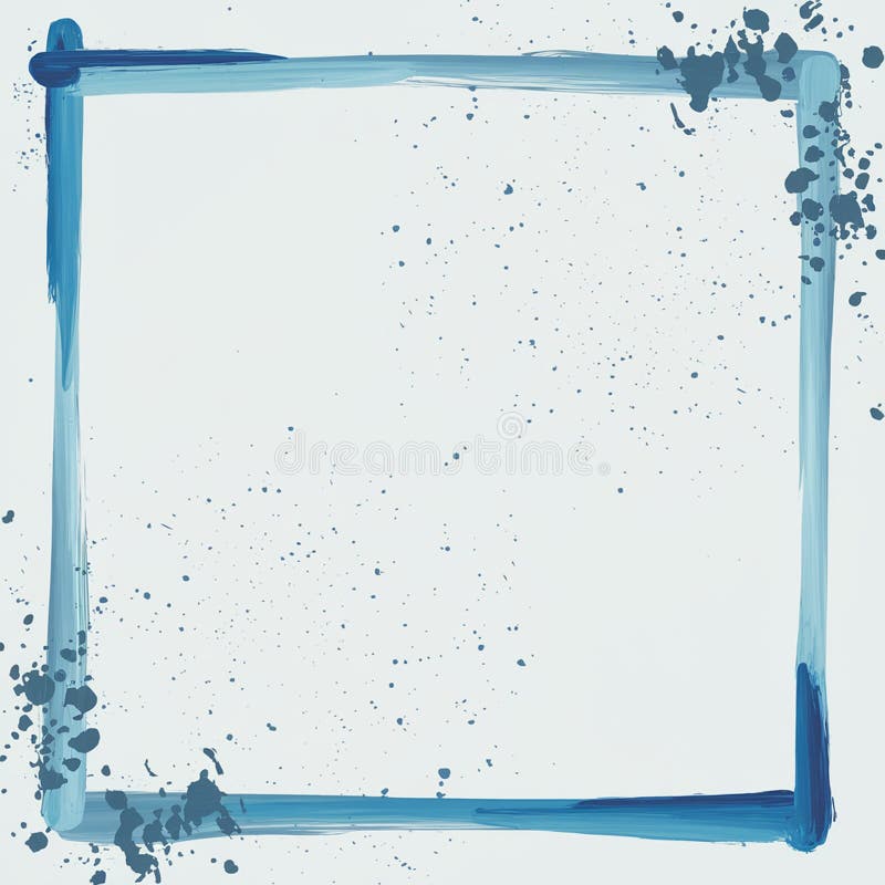 Abstract Blue Paint Splatter Frame Artistic Design Background Template ...