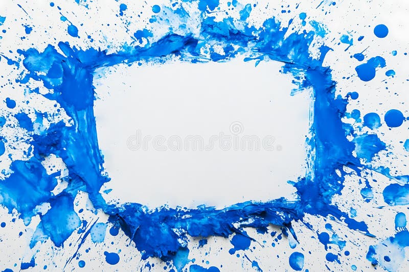 Abstract Blue Paint Splatter Frame Modern Artistic Background Design ...