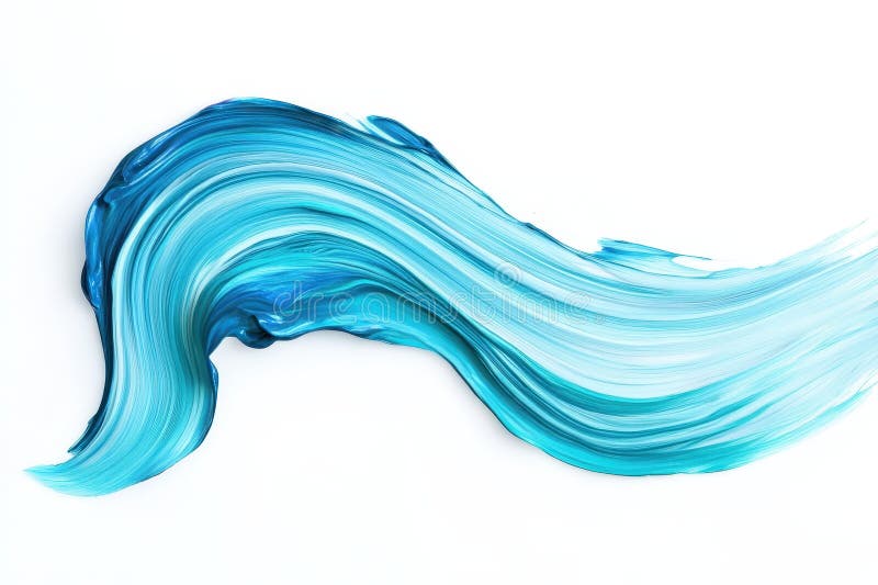 Abstract Blue Paint Stroke Creating a Fluid, Artistic Wave Effect on a ...