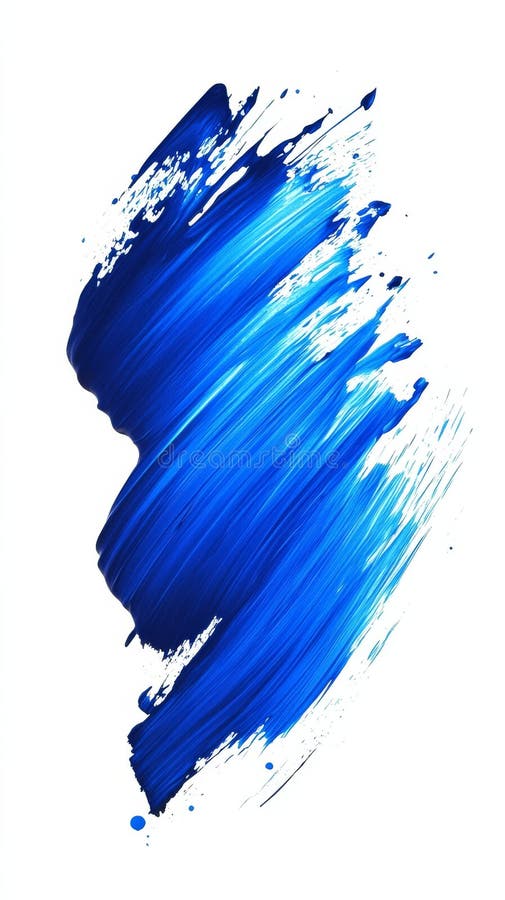Abstract Blue Paint Stroke on White Background Stock Image - Image of ...