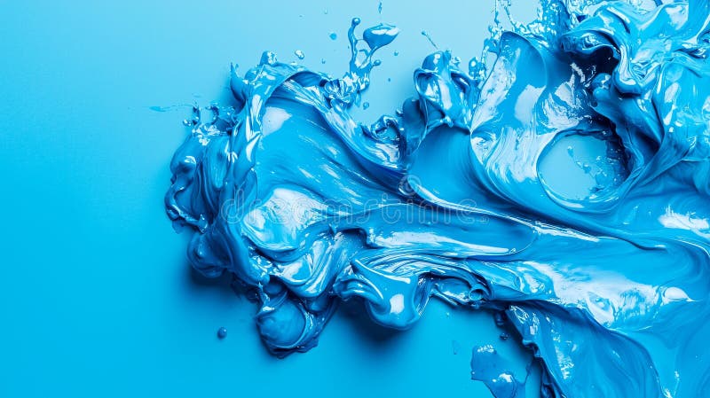 Abstract Blue Paint Swirls Vibrant Acrylic Texture Background AI ...