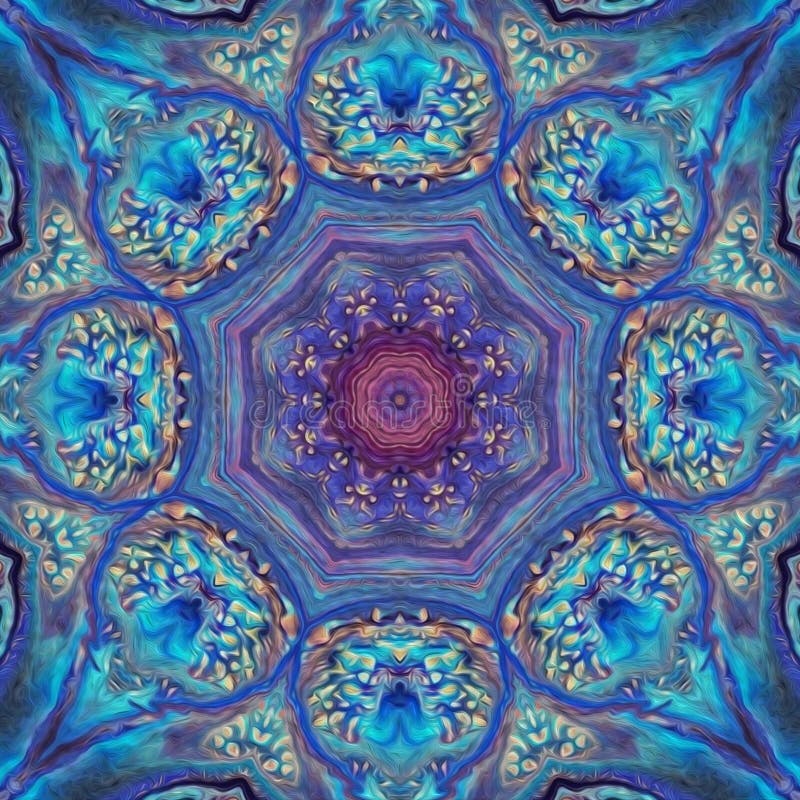 Abstract Blue Painted Picture Mandala of Vishuddha Chakra Stock ...