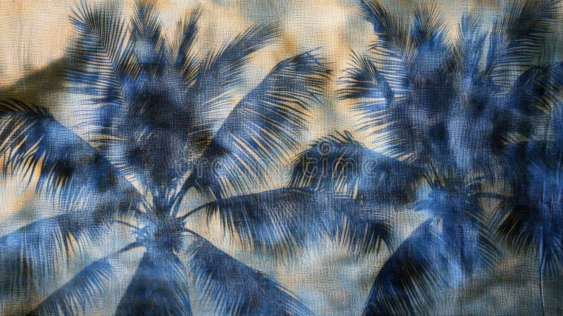 Abstract Blue Palm Tree Texture Art Stock Illustration - Illustration ...