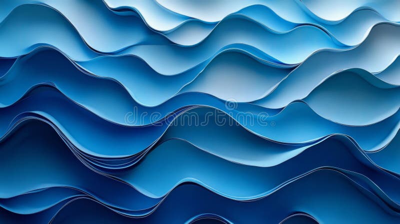 Abstract Blue Paper Waves stock illustration. Illustration of vibrant ...
