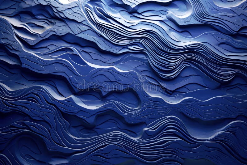 Abstract Blue Paper Waves Texture Stock Photo - Image of blue, backdrop ...