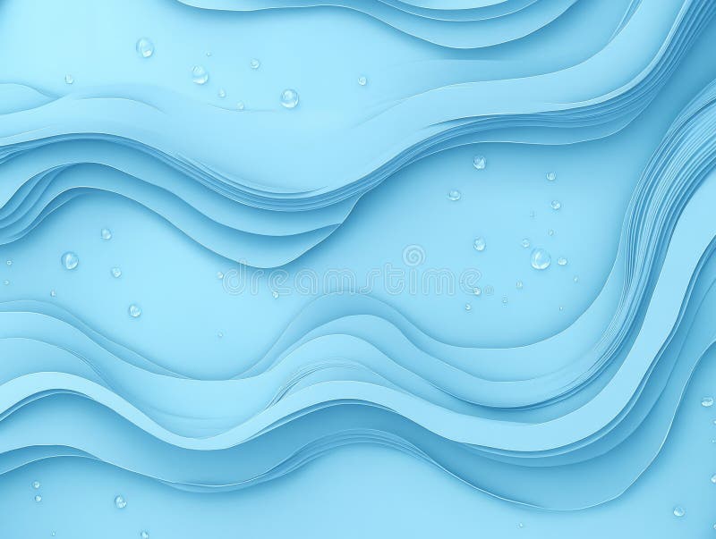 Abstract Blue Paper Waves with Water Droplets Texture Background. Stock ...