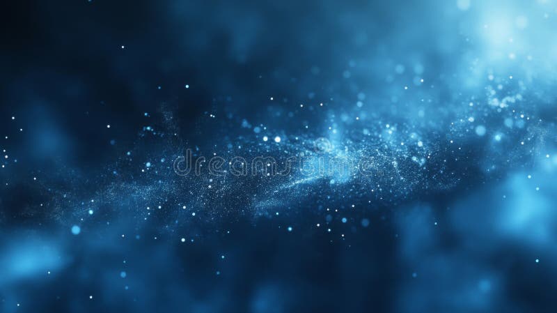 Abstract Blue Particle Background with Glowing Light Stock Illustration ...