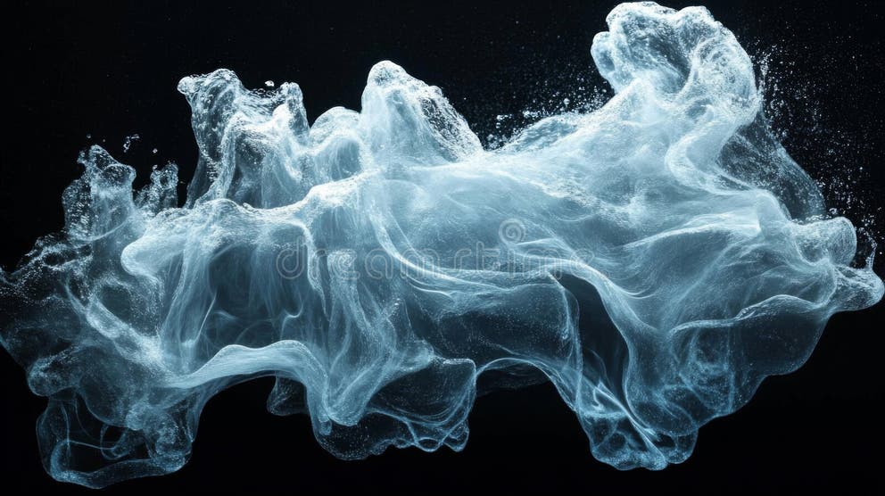 Abstract Blue Particle Cloud on Dark Background Stock Illustration ...