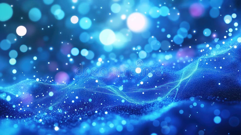 Abstract Blue Particle Tech Background. Dynamic Tech Visual. Suitable ...