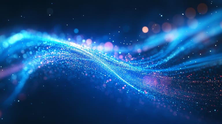 Abstract Blue Particle Wave Background Stock Illustration ...