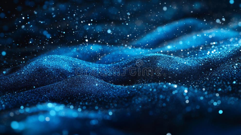 Abstract Blue Particle Wave Background Stock Illustration ...