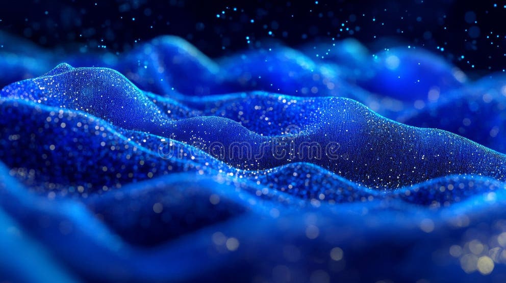 Abstract Blue Particle Wave Background Stock Illustration ...