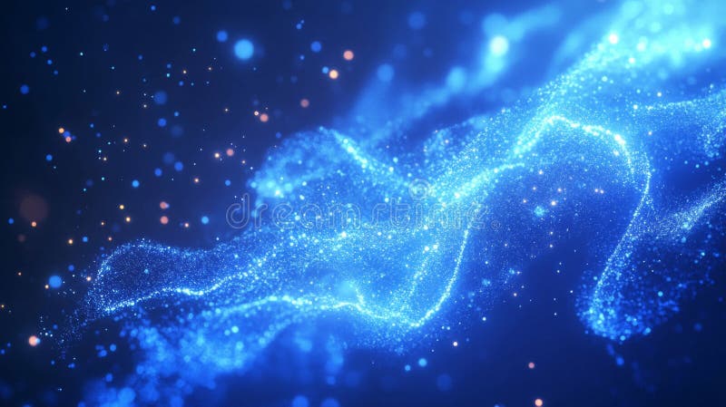 Abstract Blue Particle Wave Background Stock Illustration ...