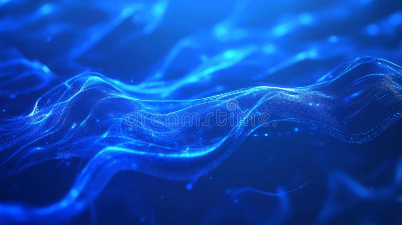 Abstract Blue Particle Wave Background Stock Illustration ...