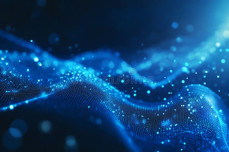 Abstract Blue Particle Wave Background Stock Illustration ...