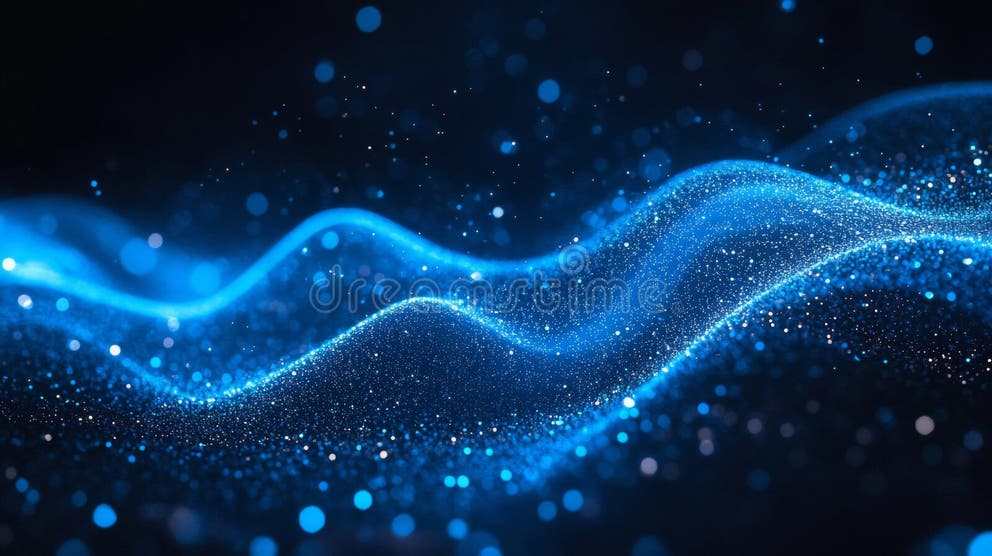 Abstract Blue Particle Wave Background Stock Illustration ...