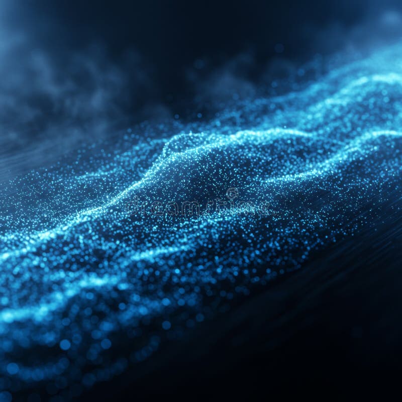 Abstract Blue Particle Wave Background Stock Illustration ...