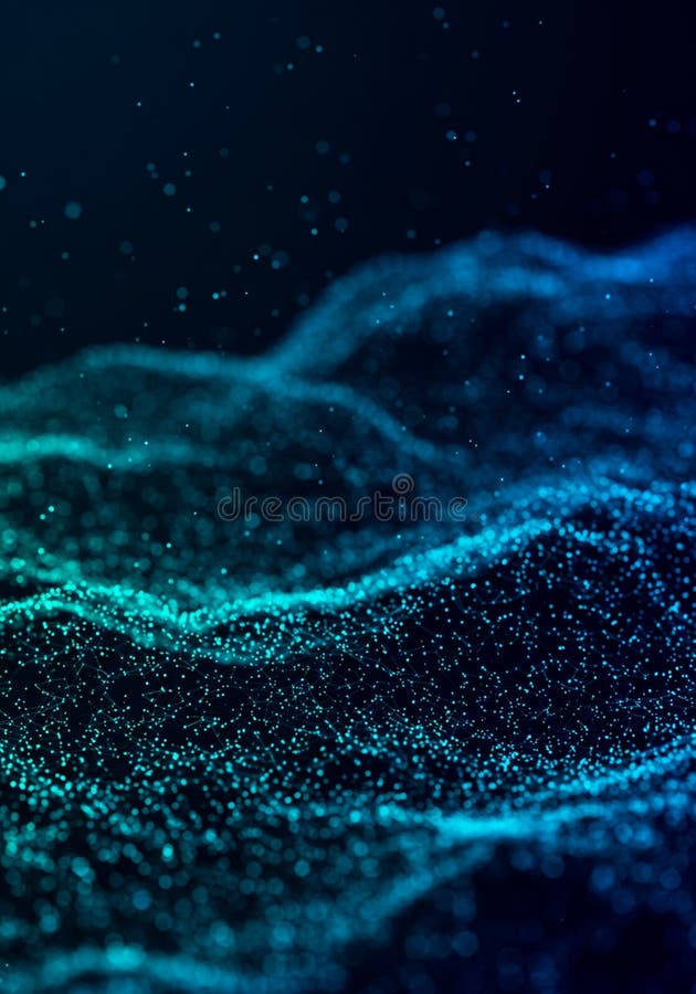 Abstract Blue Particle Wave Background Stock Illustration ...