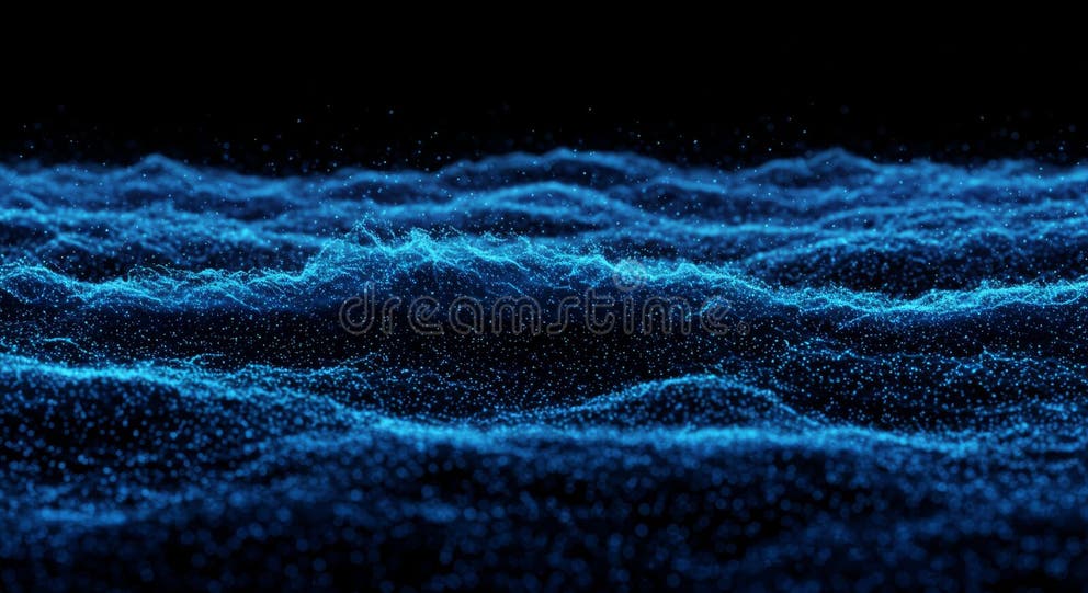 Abstract Blue Particle Wave Background Stock Illustration ...