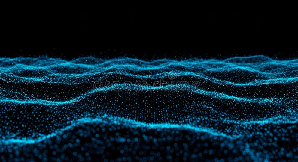 Abstract Blue Particle Wave Background Stock Illustration ...