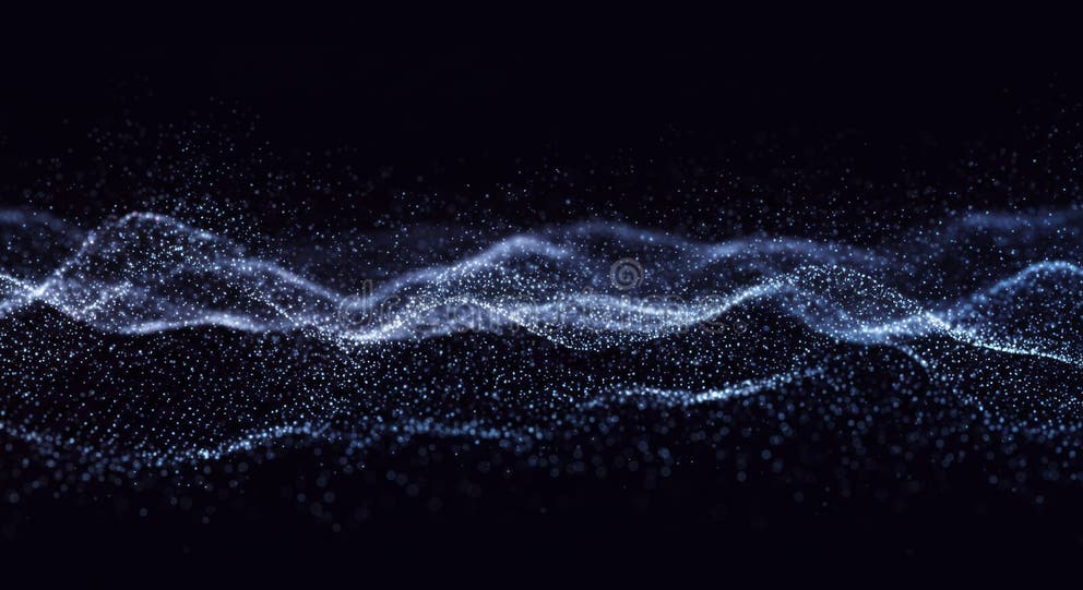 Abstract Blue Particle Wave Background Stock Illustration ...