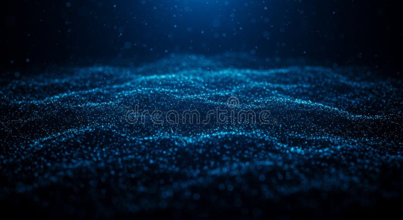 Abstract Blue Particle Wave Background Stock Illustration ...