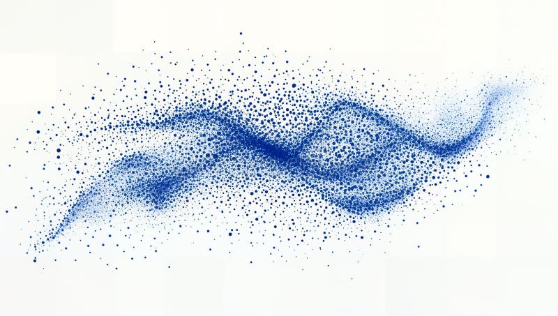 Abstract Blue Particle Wave Design Digital Art Background Texture Stock ...
