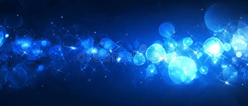 Abstract Blue Particle Waves with Light Effects Stock Illustration ...