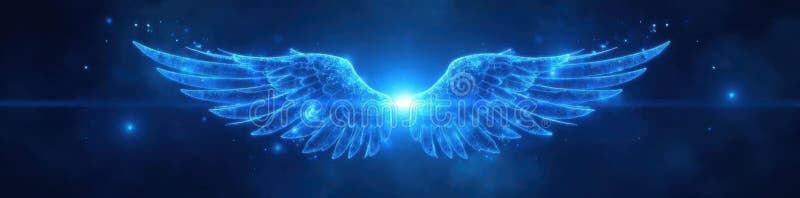 Abstract Blue Particle Wings, Glowing Ray Energy , Sharp, Illustration ...