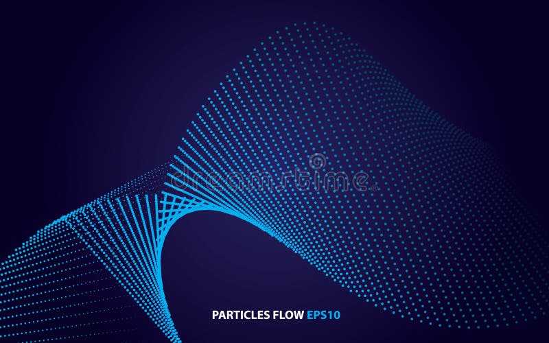Abstract Blue Particles Flow Background Vector. Minimal Concept Stock ...
