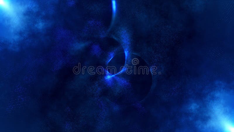 Abstract Blue Particles Mesh Wave Animation for Science Technology ...