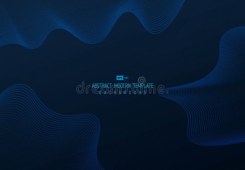 Abstract Blue Particles Pattern Dot Design of Wavy Artwork Decoration ...