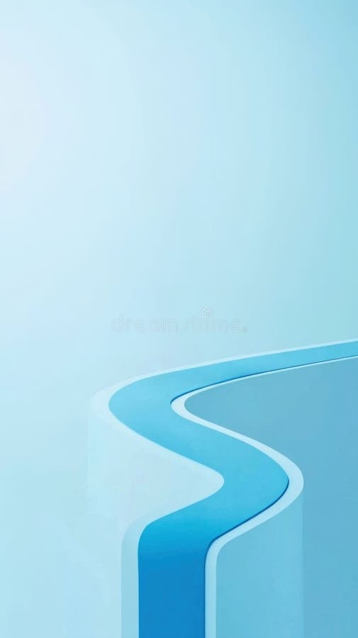 Abstract Blue Path Curving on a Light Background Stock Illustration ...