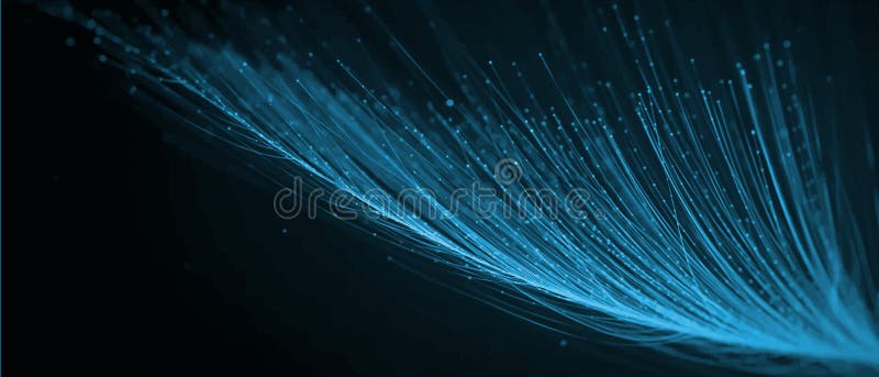 Abstract Blue Paticles Magic Wave Dynamic Steam Flowing Movement on ...