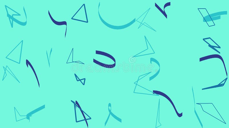 Abstract Blue Pattern Background with Random Object Stock Illustration ...
