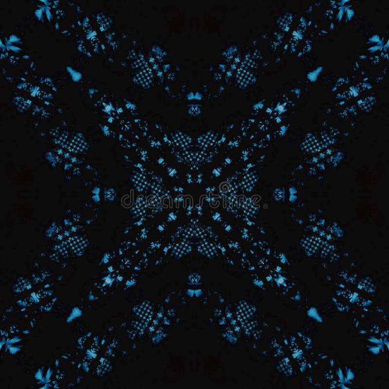 Abstract Blue Pattern on a Black Background Stock Illustration ...