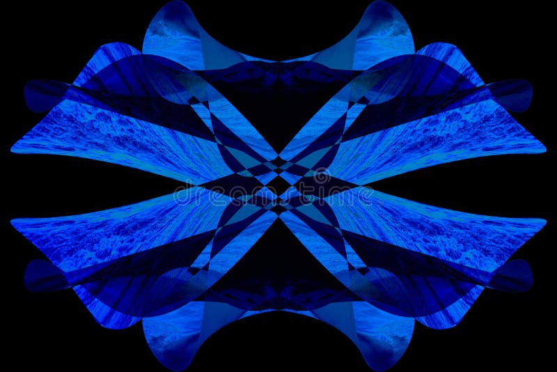 Abstract Blue Pattern on Black Background Stock Illustration ...