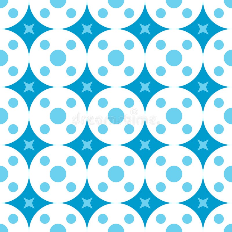 Abstract Blue Pattern Design Art Circle and Stars Shape Stock ...