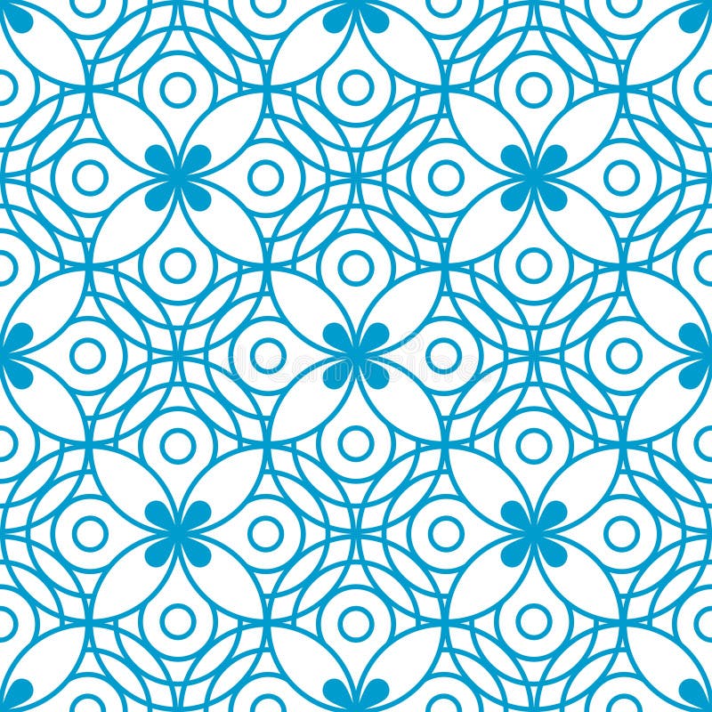 Abstract Blue Pattern Design Art Flower Line Art Stock Illustration ...