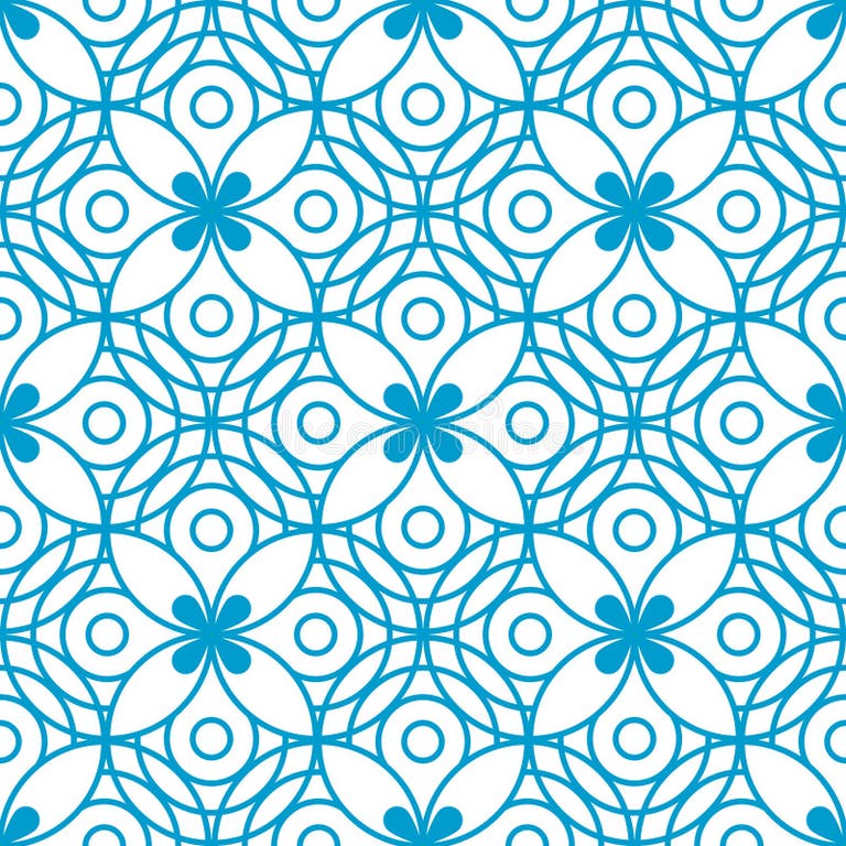 Abstract Blue Pattern Design Art Flower Line Art Stock Illustration ...